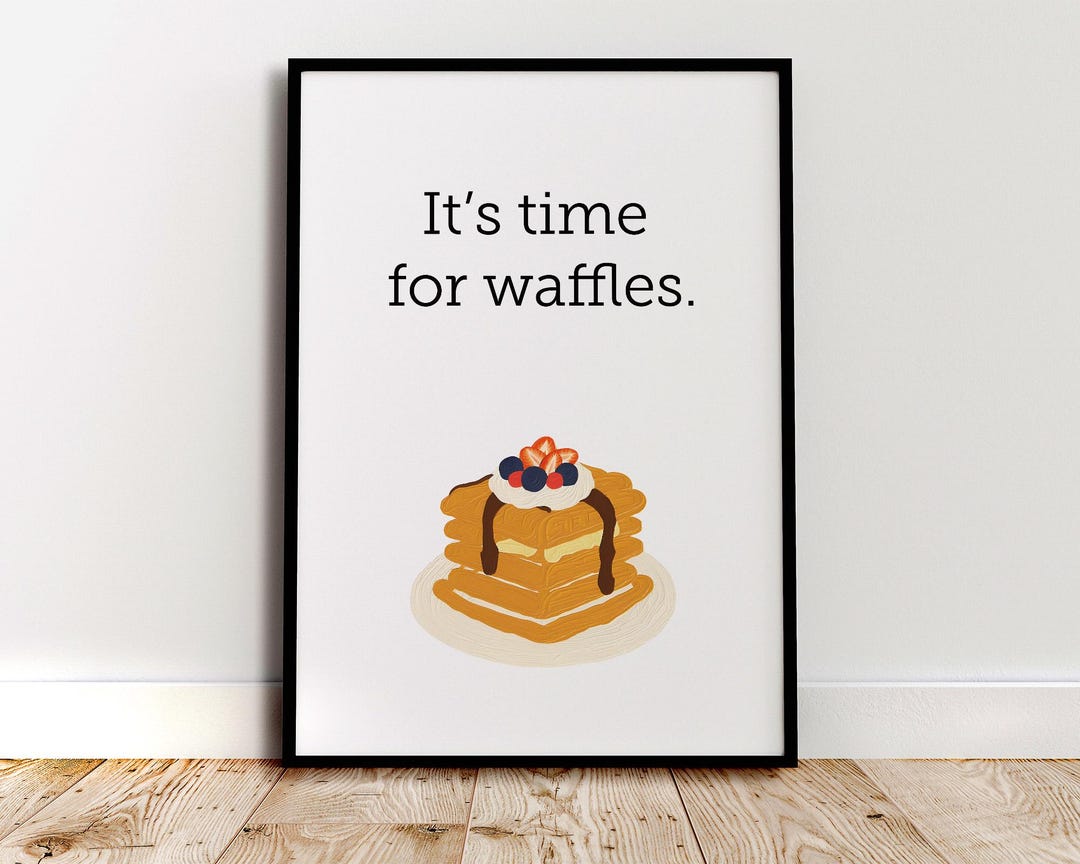 Waffle Art Print: Kitchen Humor Food Poster (digital Download) - Etsy