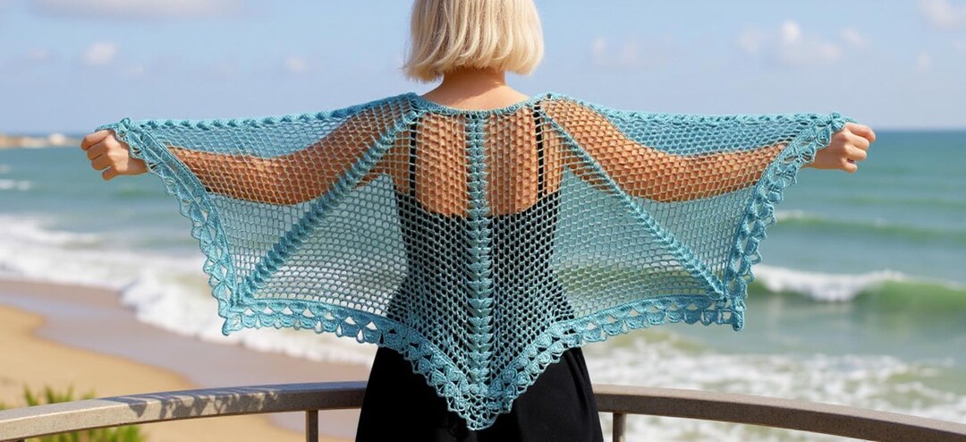 Cherub DK Crochet Shawl Pattern PDF, Lightweight Open Stitch Lace Wrap ...