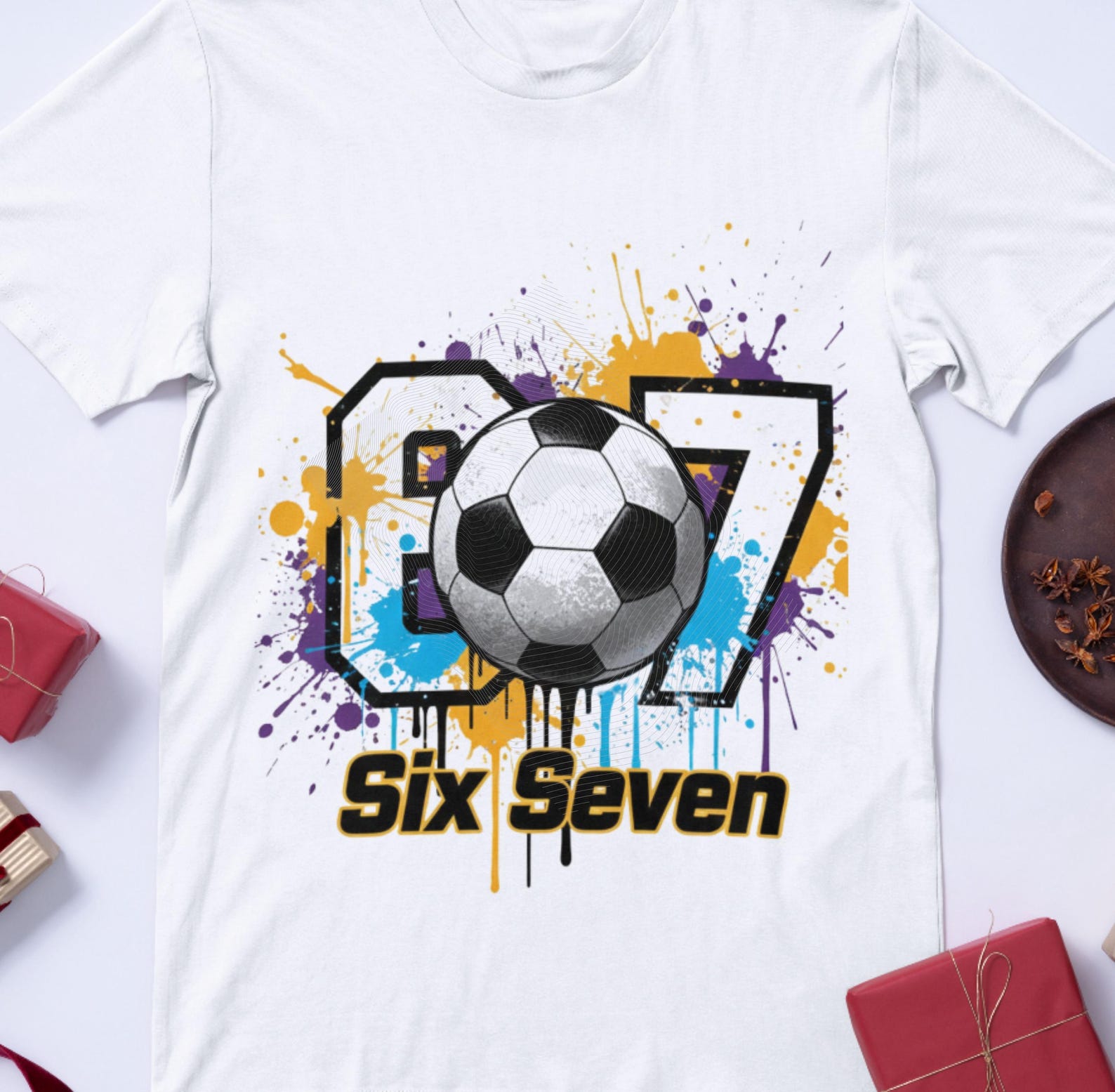 Number 67 Soccer Ball Drip Graphic | Grunge Design (PNG) - Etsy