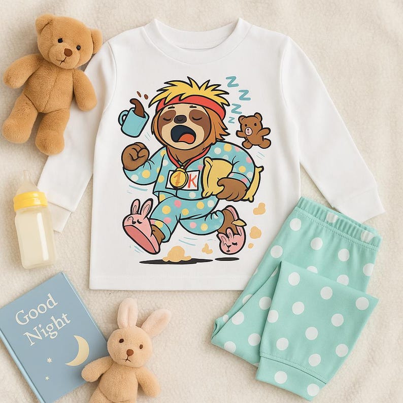 Funny Sloth Pajama Run Clipart: SVG, PNG, PSD (digital Download - Etsy