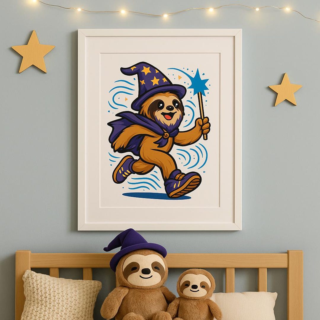 Wizard Sloth Running Clipart: Magical Race SVG PNG PSD - Etsy