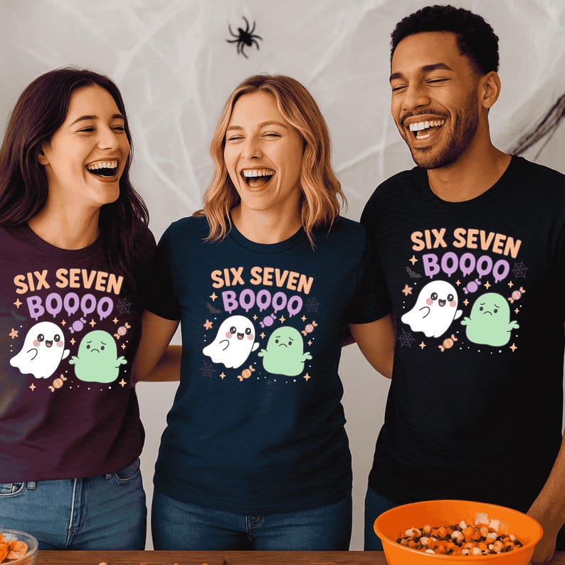 Six Seven Boooo Funny Ghost Trinding PNG, Cute Kawaii Green Blob ...