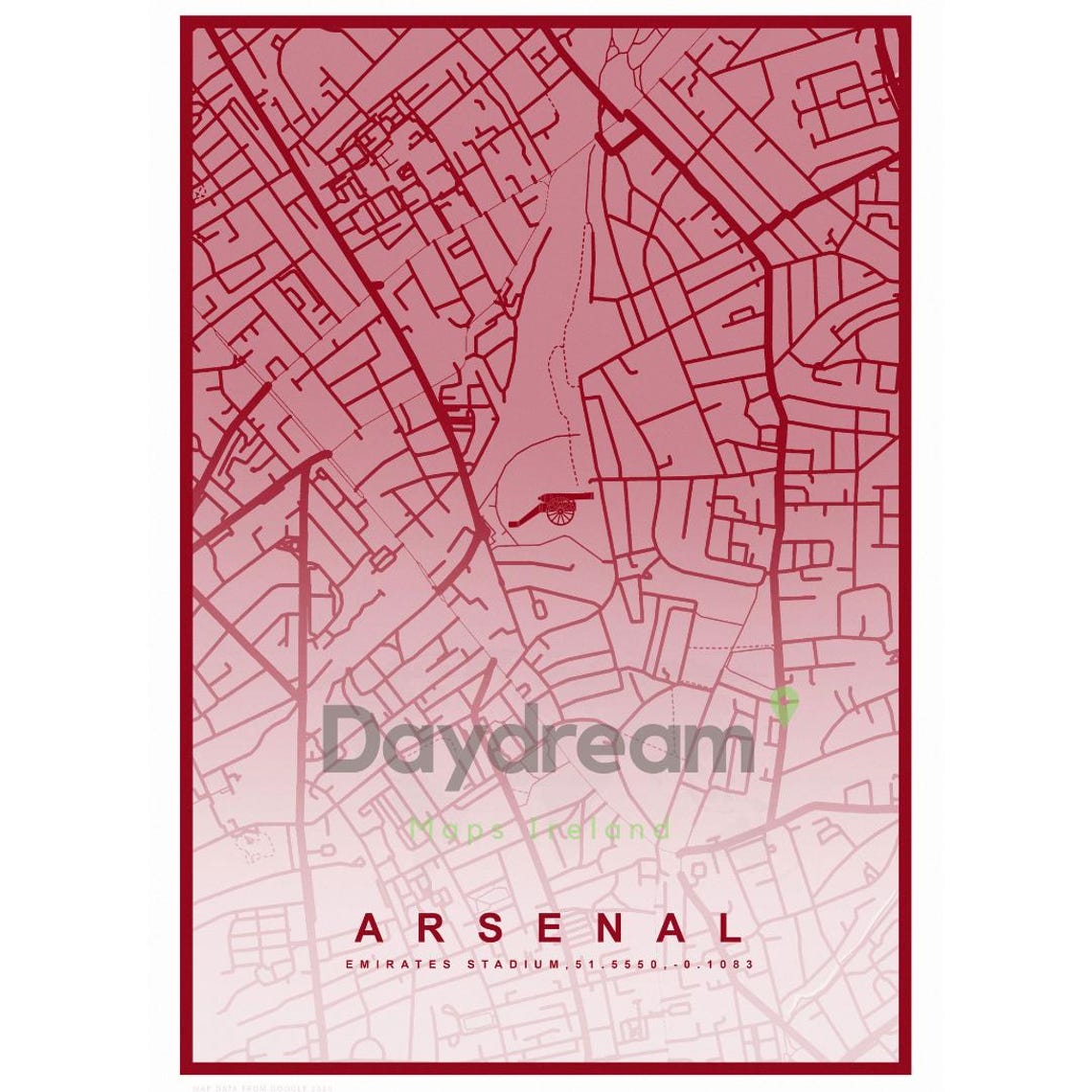 Custom Football Team Stadium Location Map With Club Symbol - DIGITAL ...