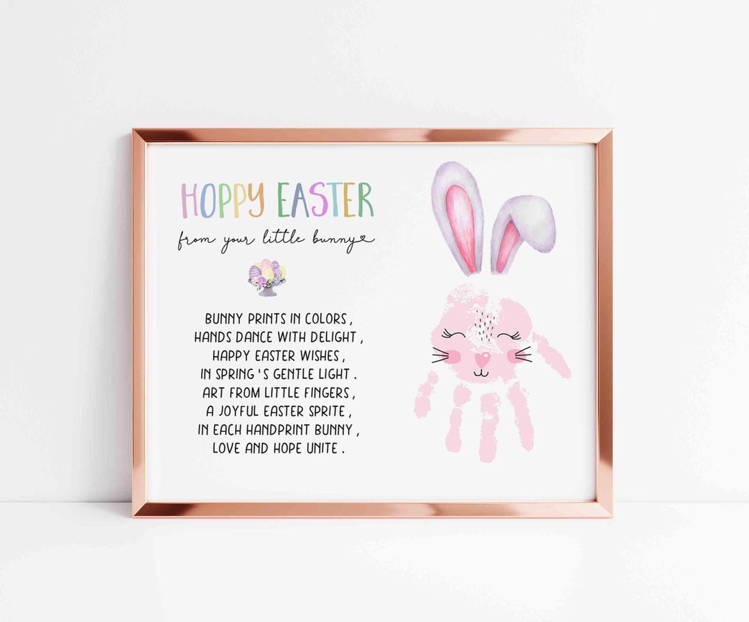 Hoppy Easter Handprint Craft: Kids Paint DIY Art, Little Bunny Poem ...