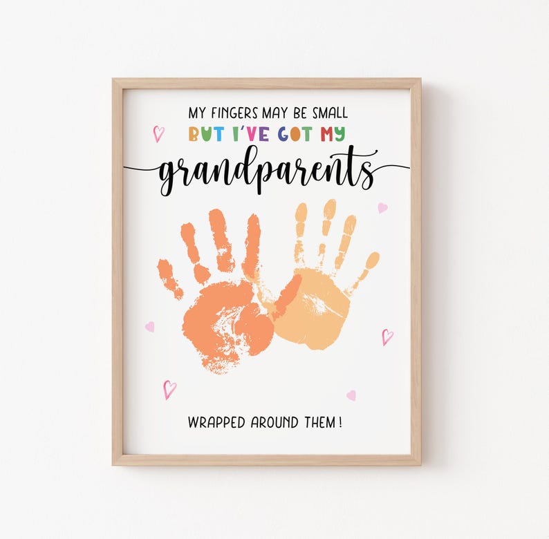 Grandparents Day Handprint Craft Template: Wrapped Around Poem for DIY ...