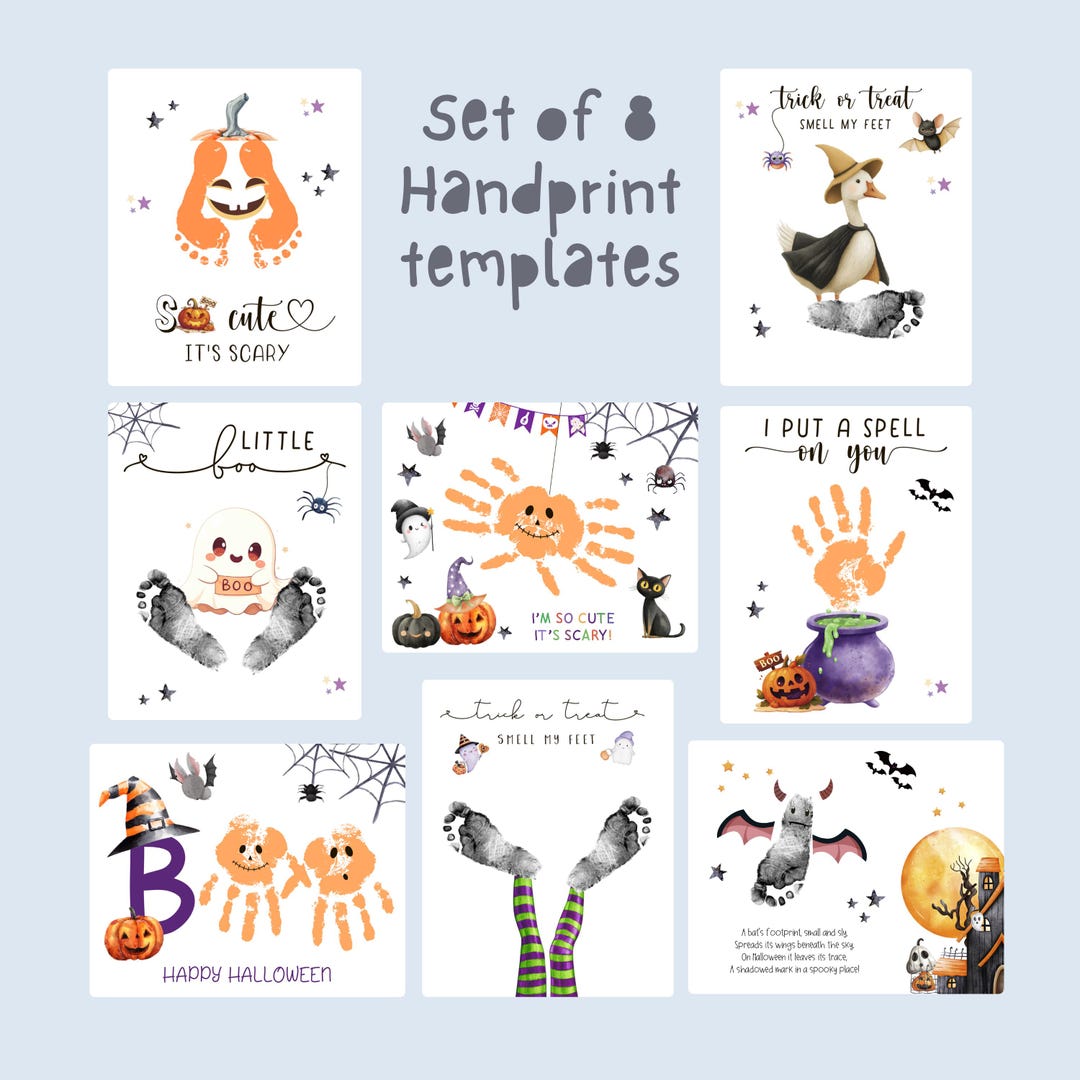 Spooky Baby Art Craft Set: Halloween Handprint Footprint Templates ...