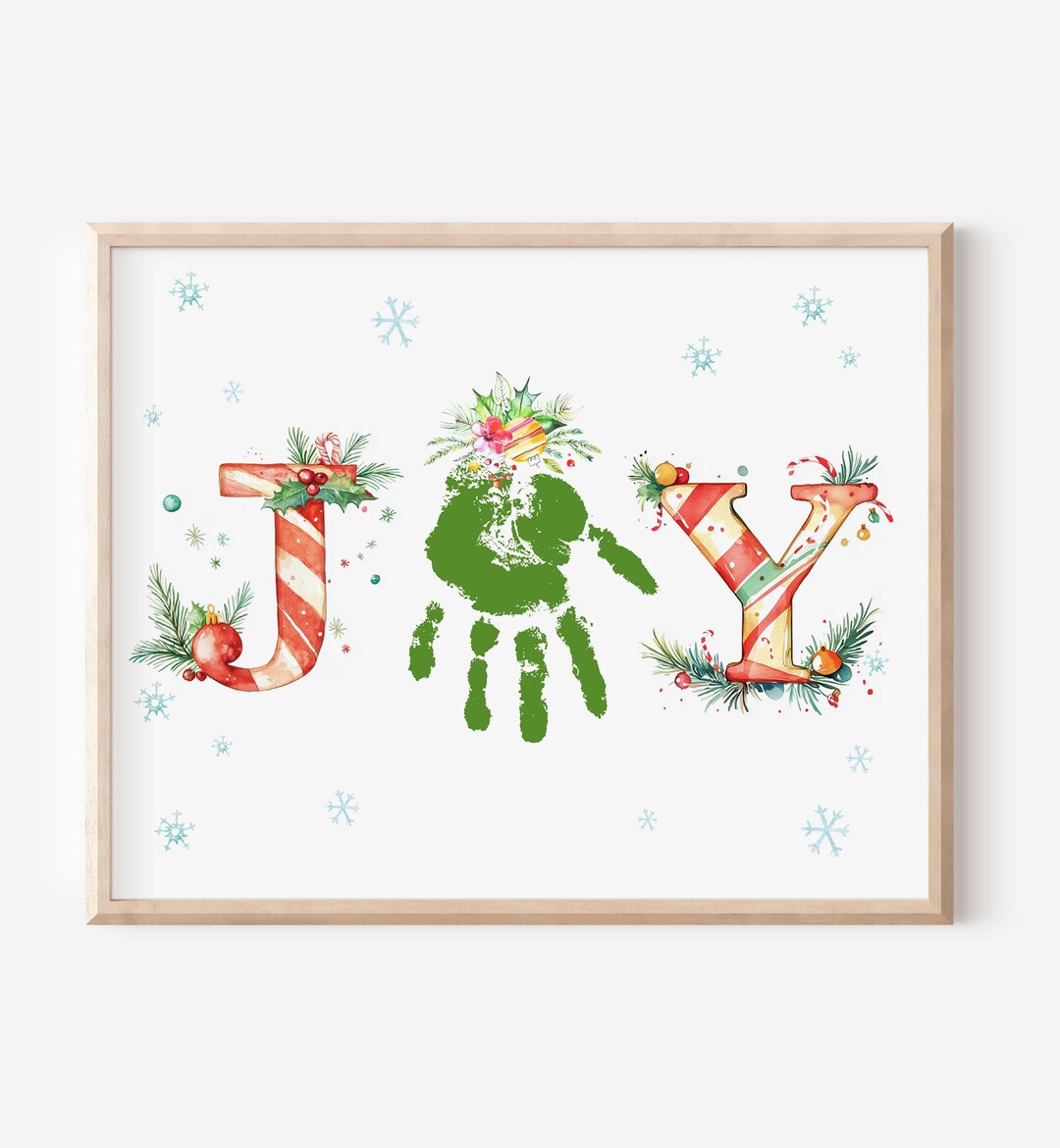 JOY Handprint Craft: Christmas Kids Hand Art Template, Winter Classrom ...