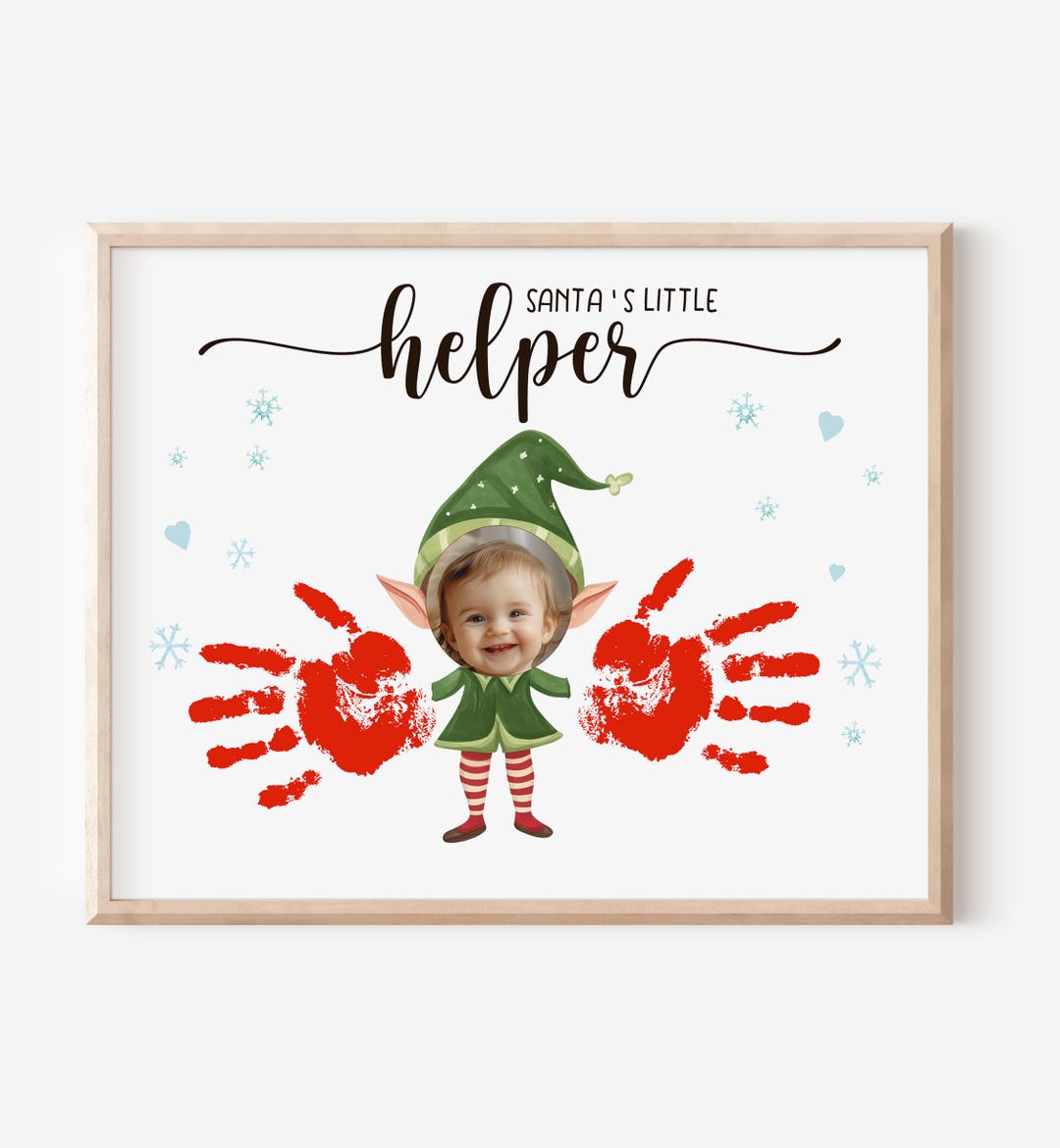 Santa’s Little Helper Handprint Craft: Christmas Elf Photo & Paint ...