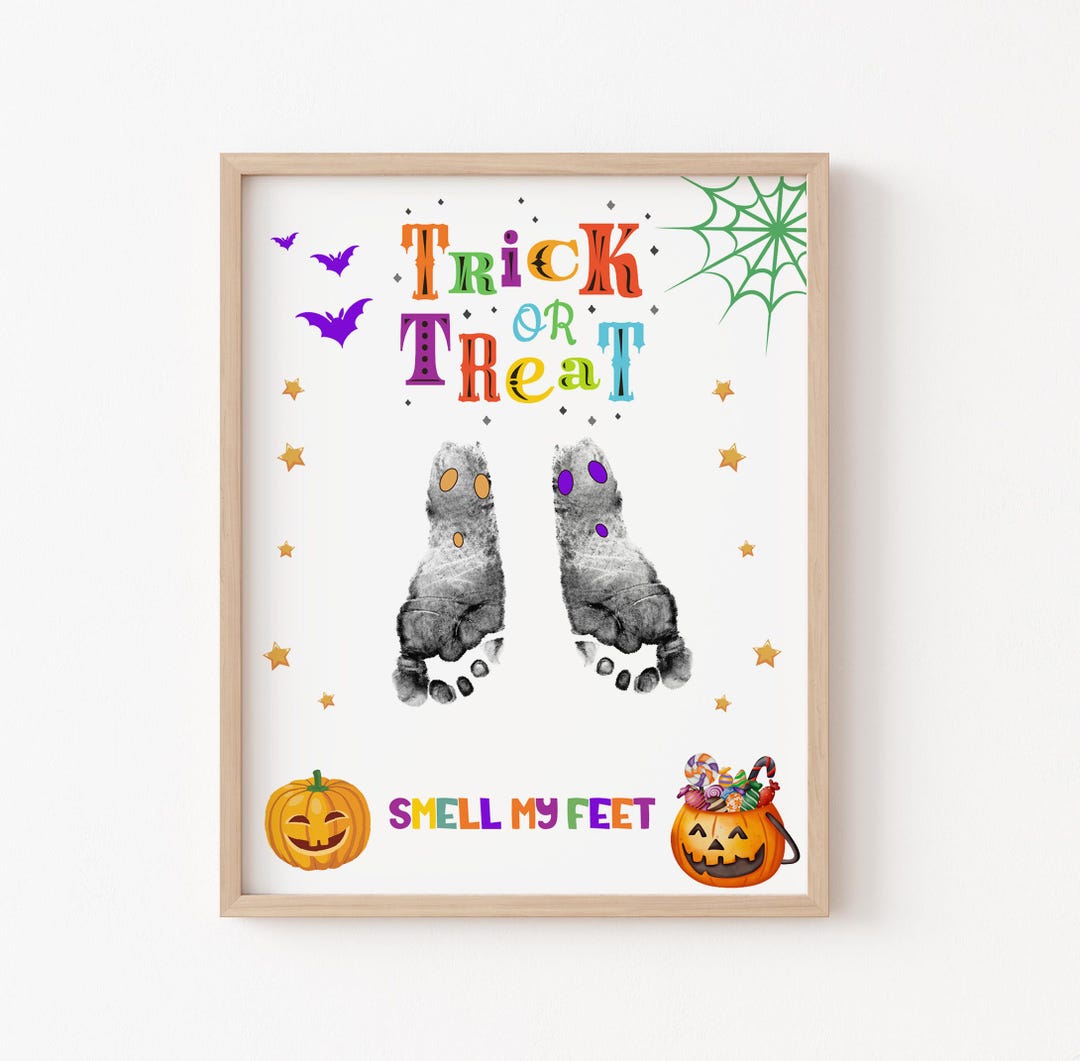 Trick or Treat Footprint Template: Halloween Smell My Feet Craft ...