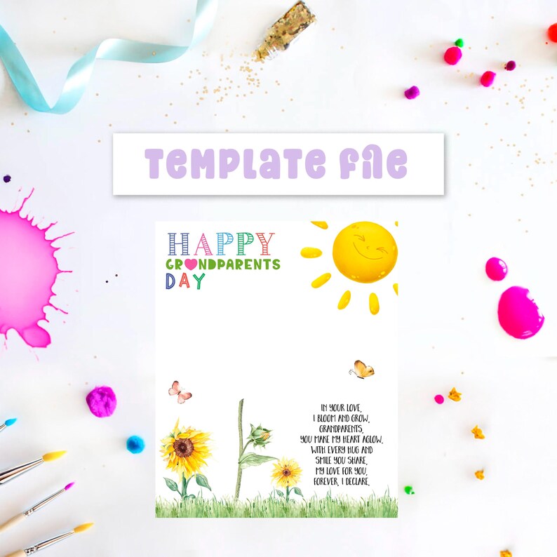 Grandparents Day Handprint Template: Sunflower Design With Poem From ...