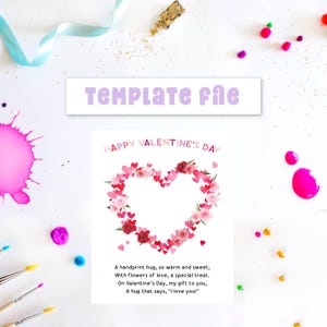 Valentines Day Handprint Craft: Hand Art Hug Poem, Template Kids Love ...