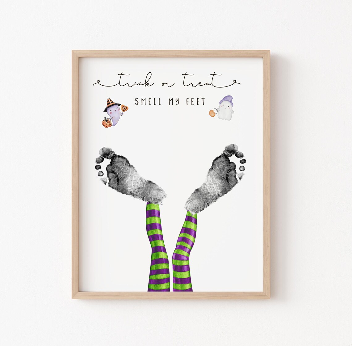 Halloween Witch Footprint Art Template: Trick or Treat Smell My Feet ...