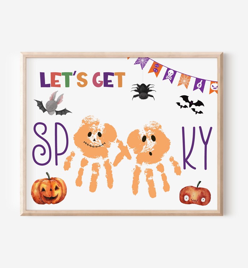 Let’s Get Spooky Handprint Craft: Halloween Ghost Hand Art Activity ...