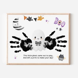 Ghost Handprint Art: Boo Hand Craft Kids With Poem, Halloween Preschool ...