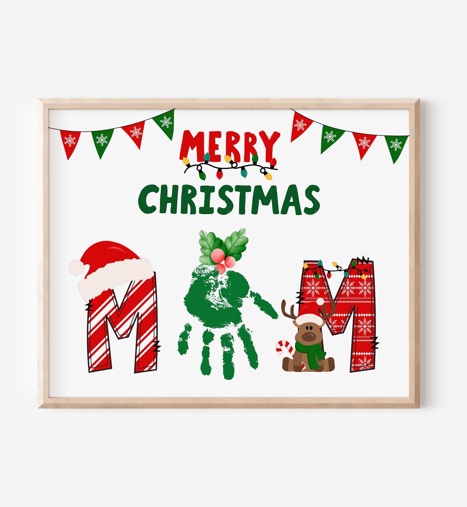 Mom Christmas Handprint Craft: Holiday Hand Print Art Card, Infant ...
