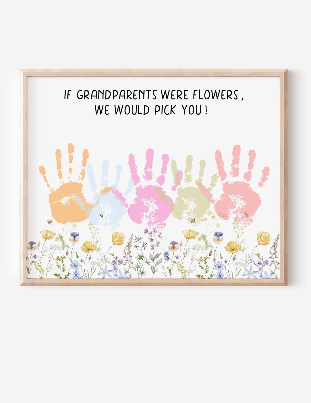 Grandparents Day Handprint Art: If Grandparents Were Flowers Keepsake ...