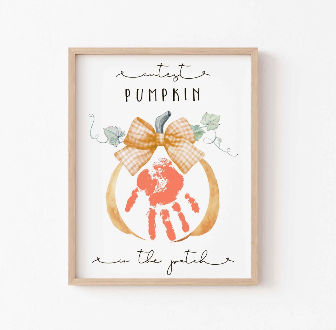 Pumpkin Handprint Art: Autumn Keepsake Hand Craft Template (kids ...