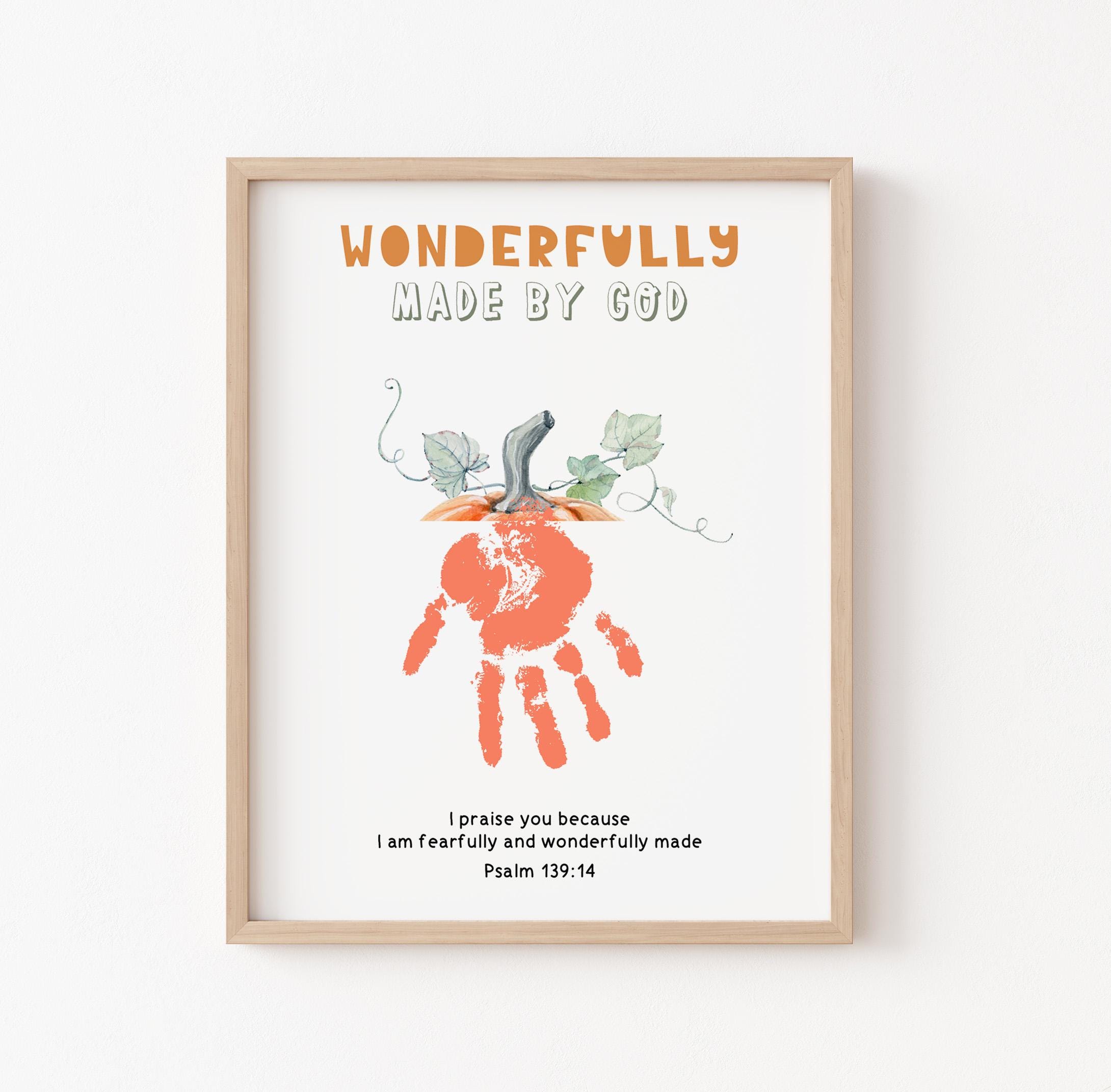 Christian Fall Handprint Craft With Pumpkin & Bible Verse Template Kids ...