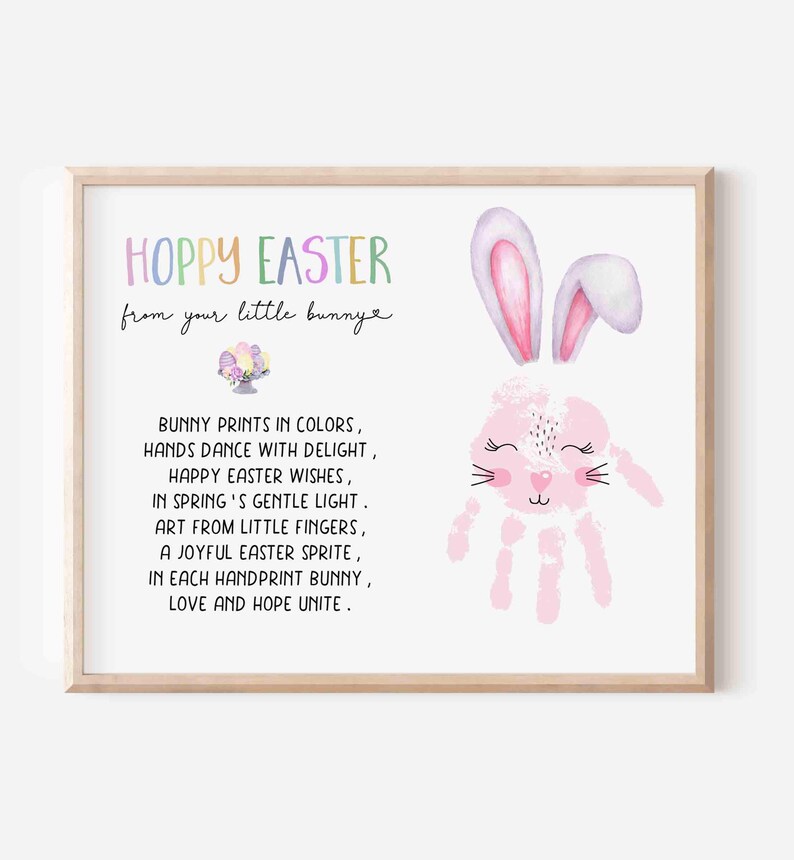 Hoppy Easter Handprint Craft: Kids Paint DIY Art, Little Bunny Poem ...