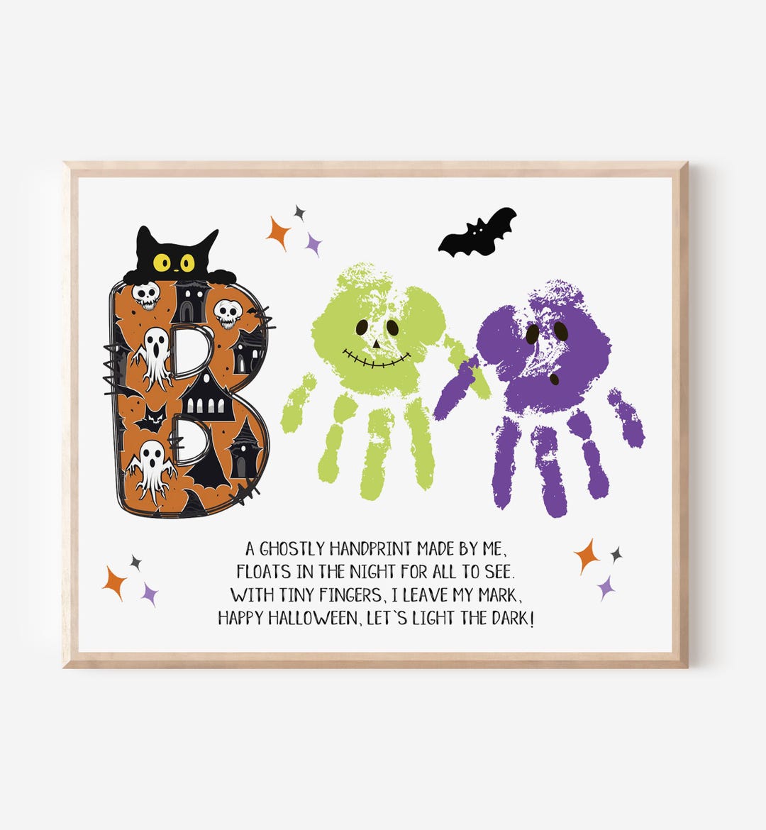 Halloween BOO Handprint Template: Ghost Poem Keepsake for Infant ...