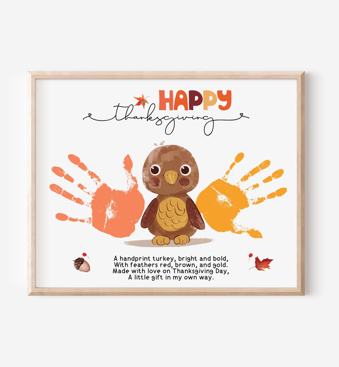 Turkey Handprint Art: Thanksgiving Craft for Kids With Poem (fall ...