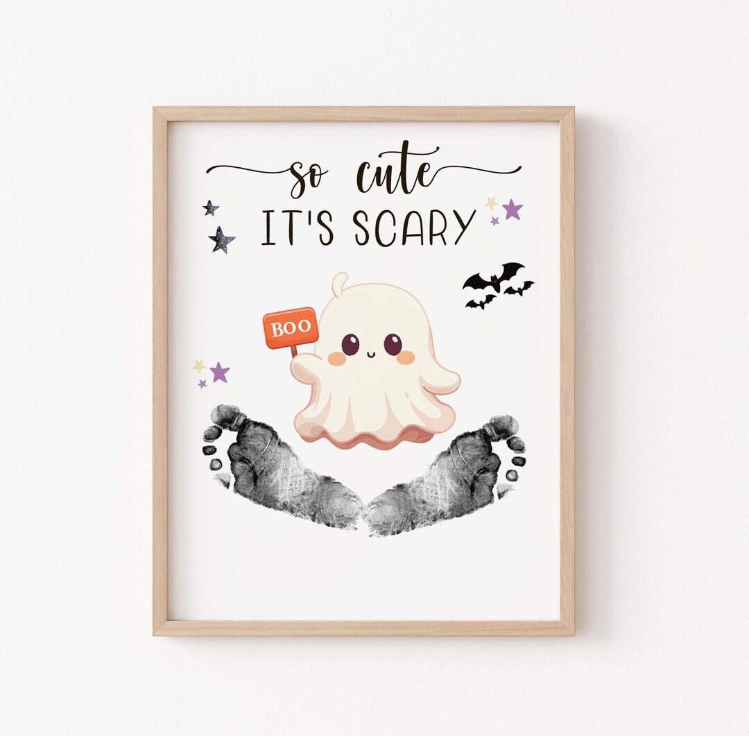 It’s Scary Ghost Feet Art: Halloween Footprint Craft for Newborn ...