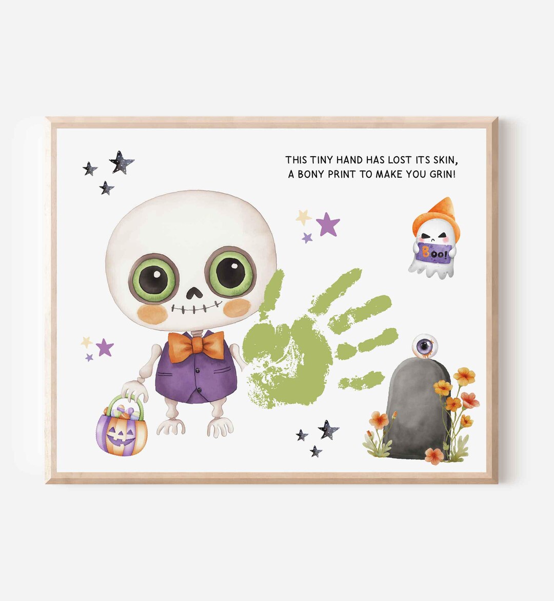 Skeleton Handprint Art: Halloween Keepsake Hand Craft Kids With Poem ...