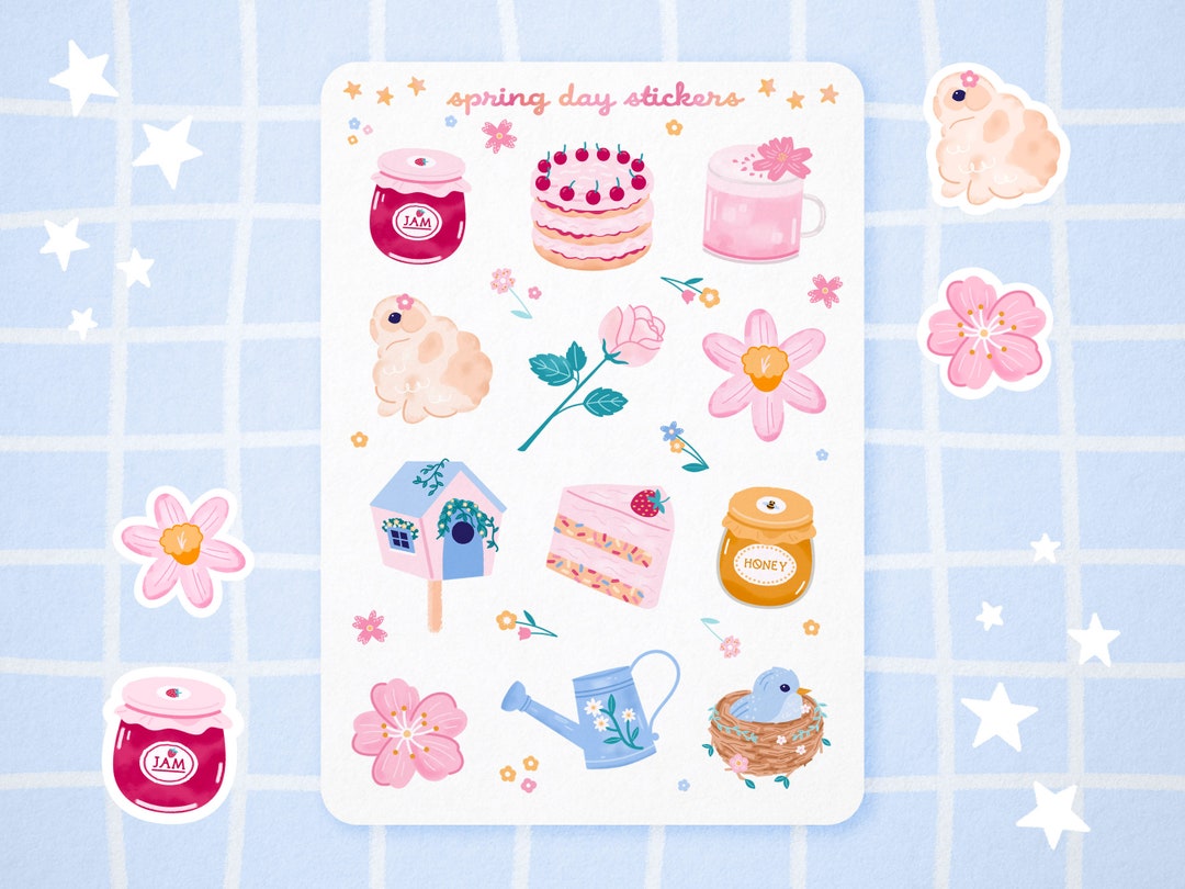 Cute Cottagecore Spring Garden Sticker Sheet, Journal Stickers ...