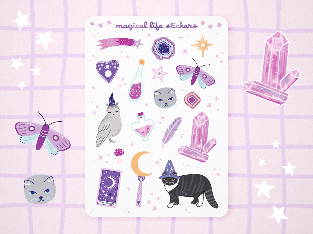 Whimsigoth Sticker Sheet: Magical School, Witchy Planner Stickers - Etsy