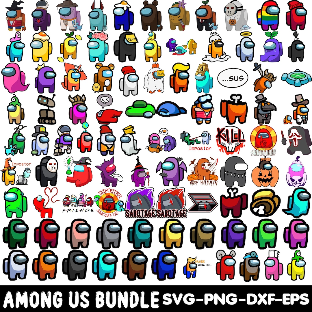 190+among Us SVG Bundle, Birthday PNG, Gaming Clipart, Among Us ...
