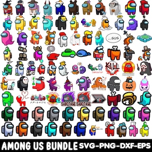 190+among Us SVG Bundle, Birthday PNG, Gaming Clipart, Among Us ...