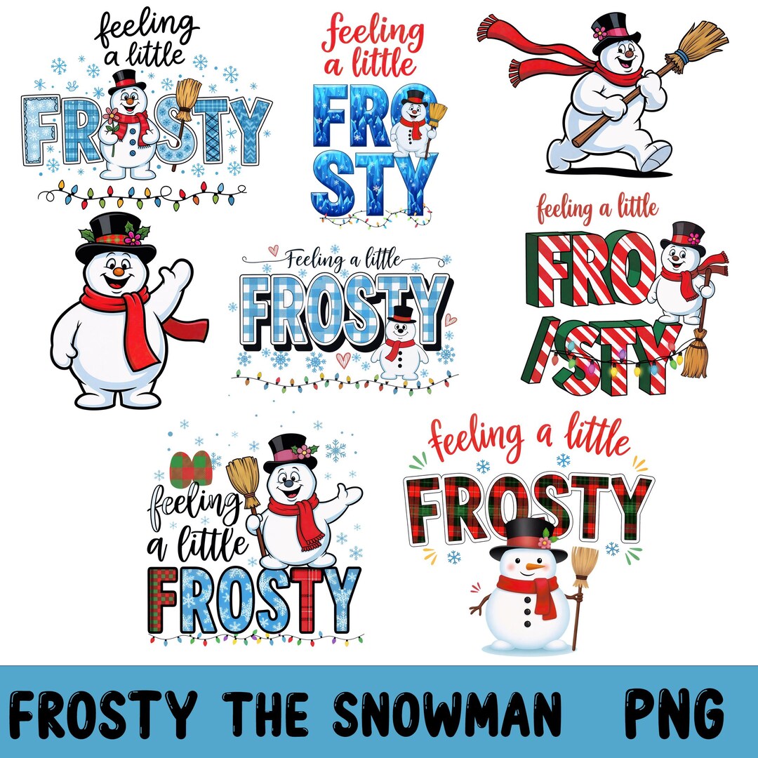 Feeling a Little Frosty Snowman PNG Bundle – Cute Christmas Winter ...