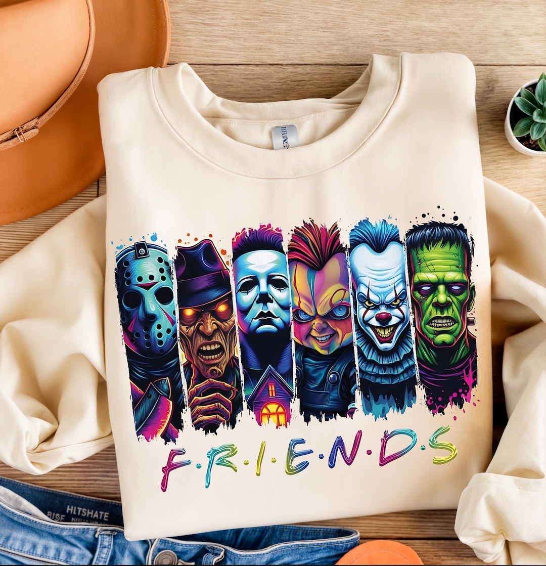 Horror Movie Friends Sublimation Design – Halloween Killer Characters ...