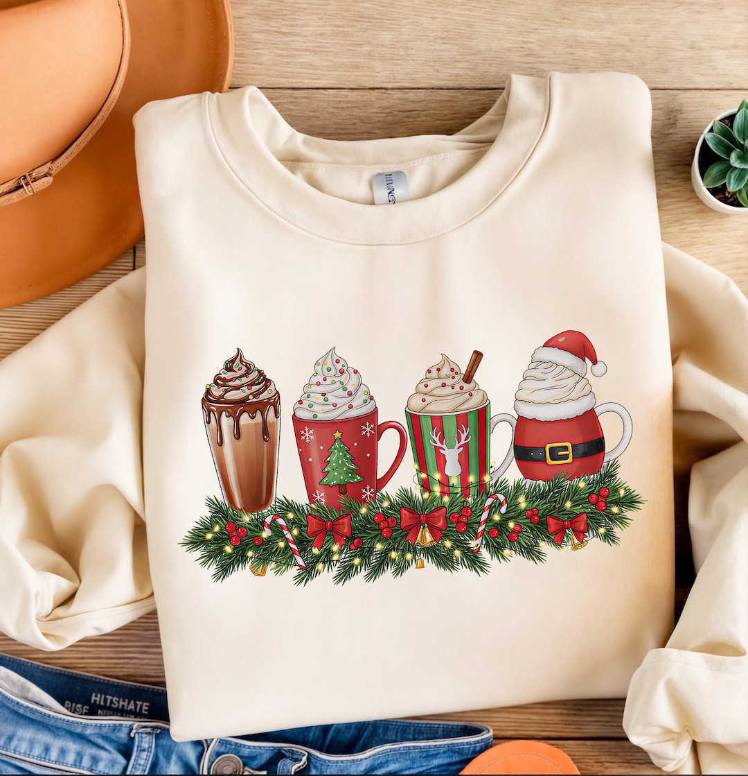 Christmas Hot Cocoa Mug Clipart Set – Festive Holiday Coffee Cups PNG ...
