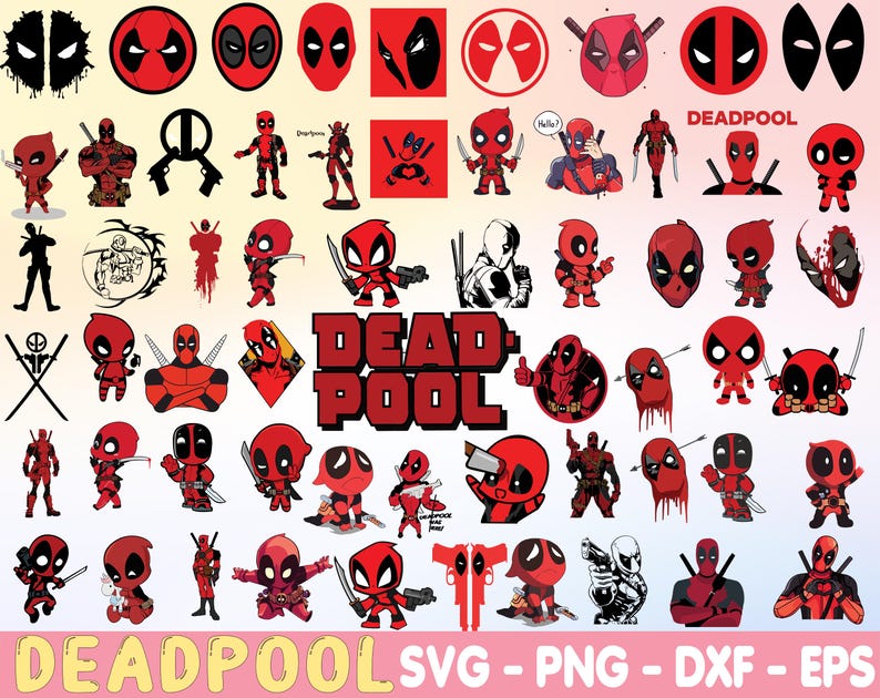 240+deadpool Svg Bundle,superhero Svg, Png,dxf, Deadpool Svg Files for ...