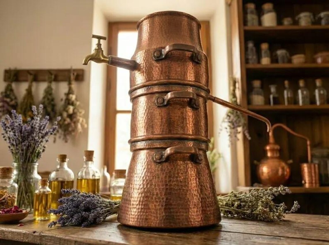Traditional Handmade Copper Essential Oil Distiller - Steam ...