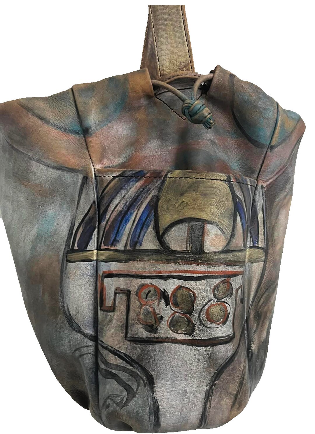 JANE YOO Vintage Hobo-style Leather Art Handbag Purse - Etsy