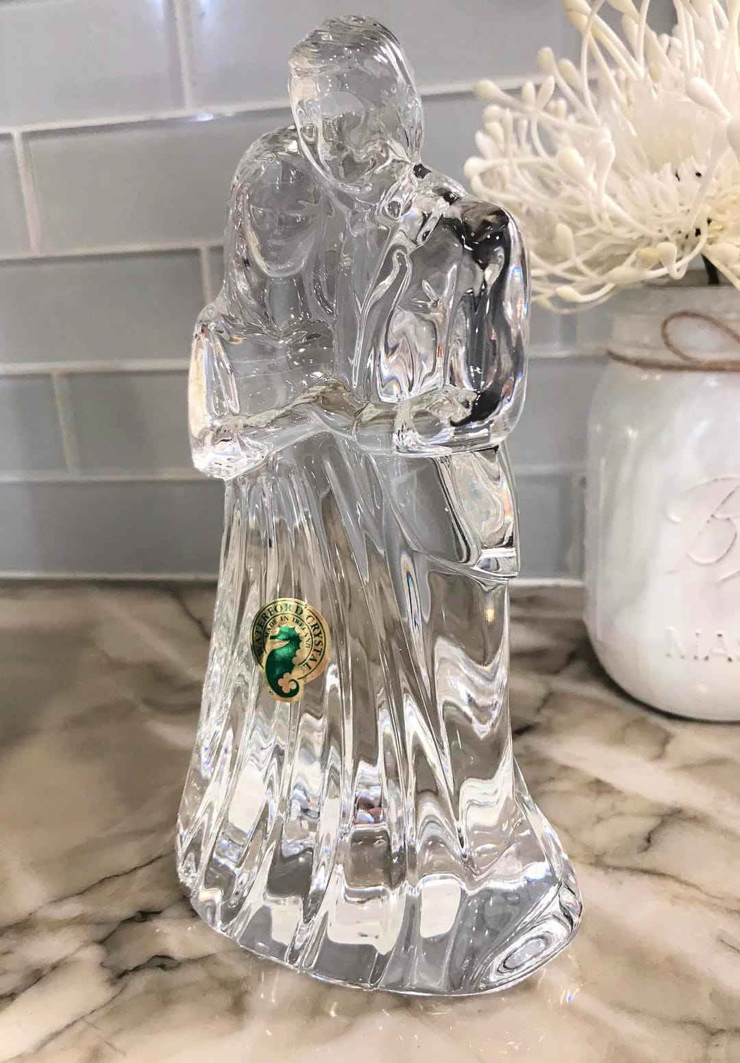 Waterford Crystal BRIDE & GROOM Wedding Cake Topper 7.25" Figurine ...