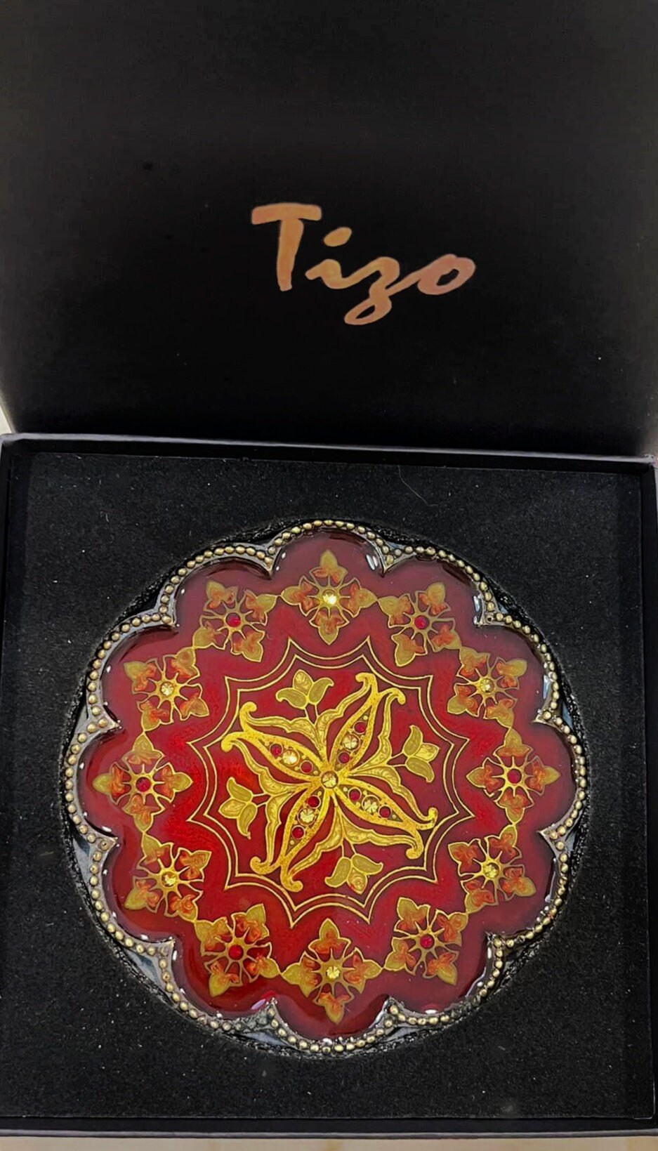 Tizo Jeweled Scallop Coaster New in Box Dark Red - Etsy