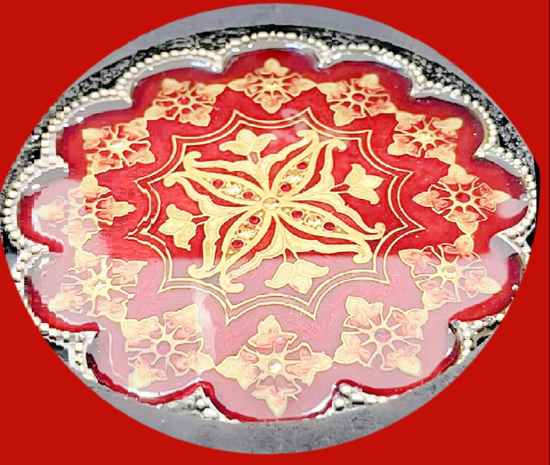 Tizo Jeweled Scallop Coaster New in Box Dark Red - Etsy