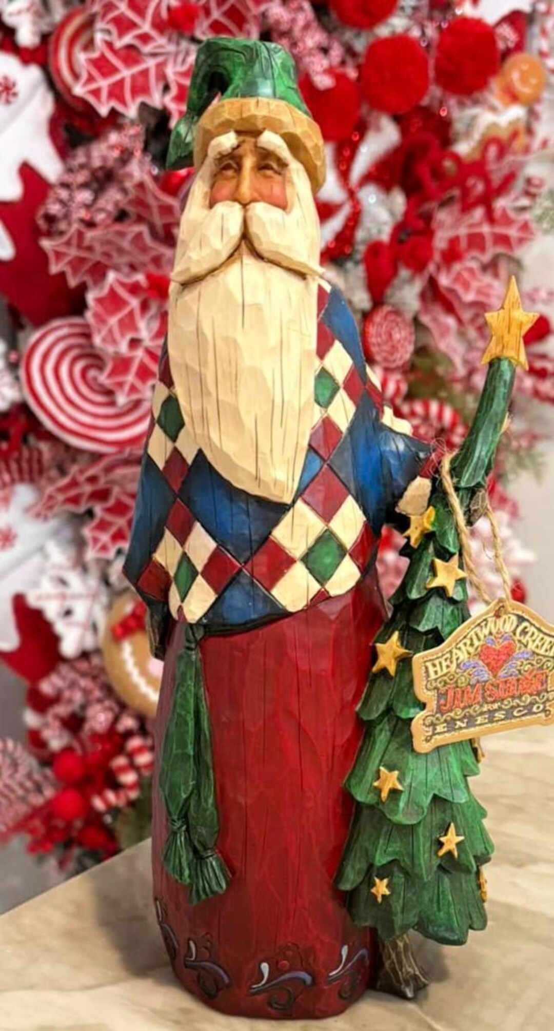 Vintage Enesco 2002 Jim Shore Never Used NIB Tall SANTA With TREE ...