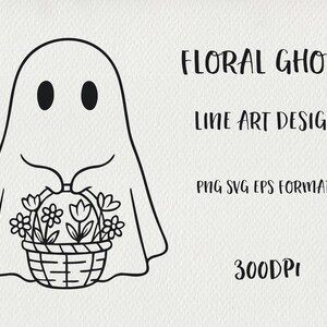 Floral Ghost Halloween Clipart: SVG PNG EPS Bundle for Crafts - Etsy