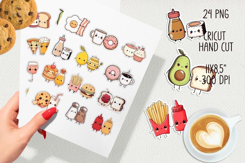 Kawaii Food Stickers | Planner Stickers, Scrapbooking (digital Download ...