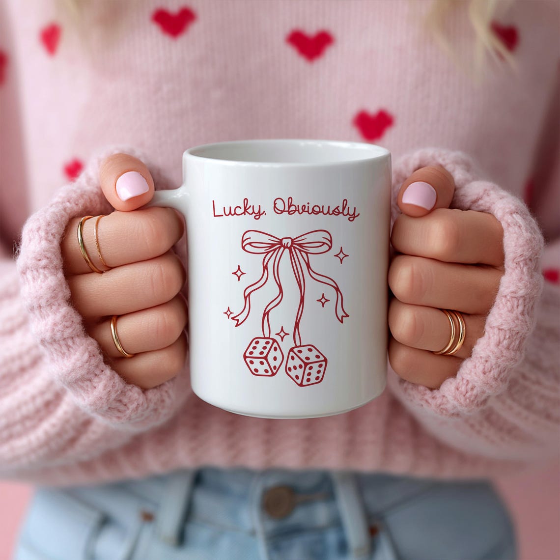 Lucky Obviously SVG | Dice Bow Line Art Design - Etsy