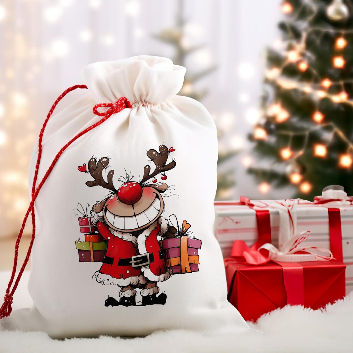 Christmas Reindeer Clipart Bundle | Hand-drawn Holiday PNG Set - Etsy