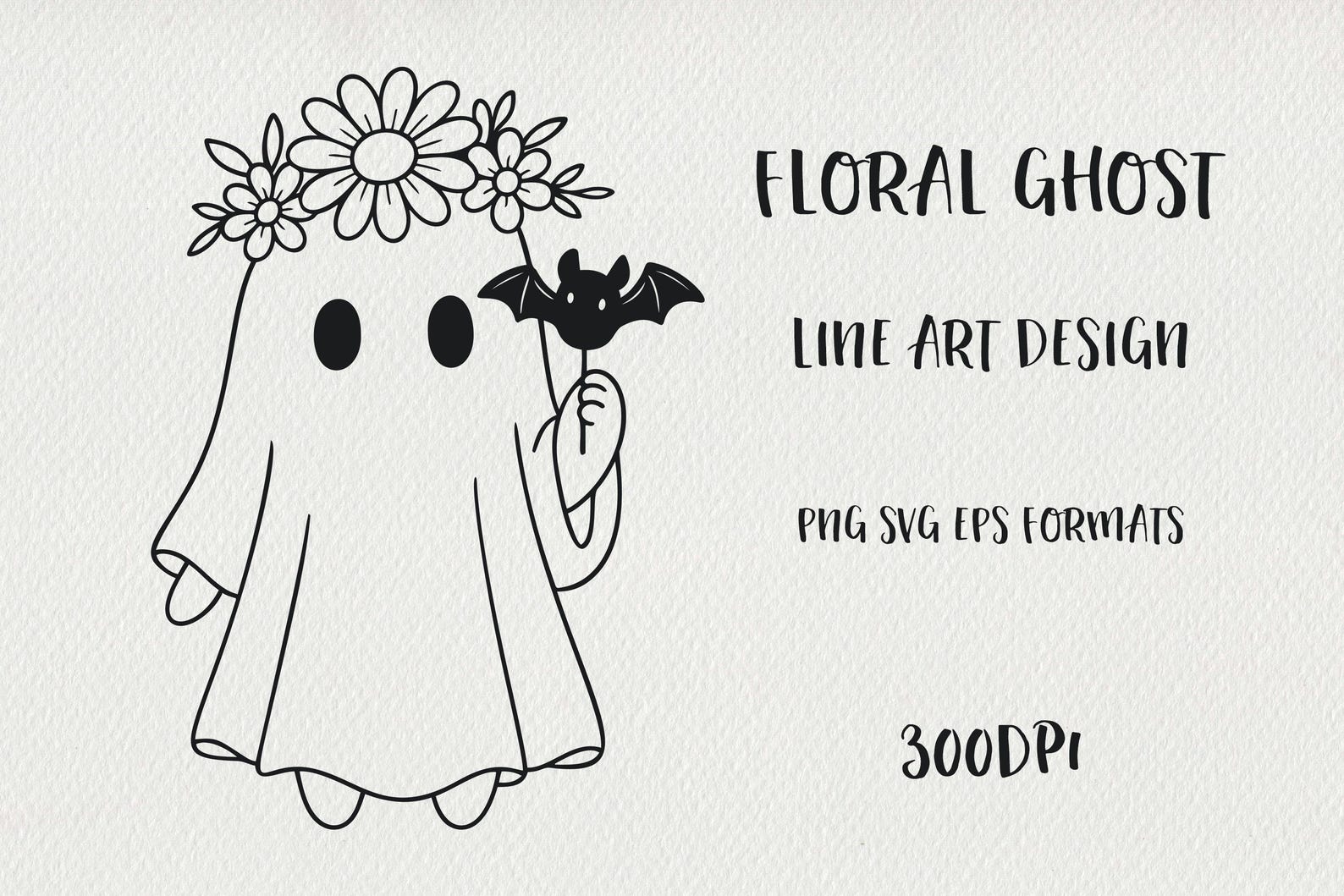 Floral Ghost Halloween Clipart: SVG PNG EPS Bundle for Crafts - Etsy