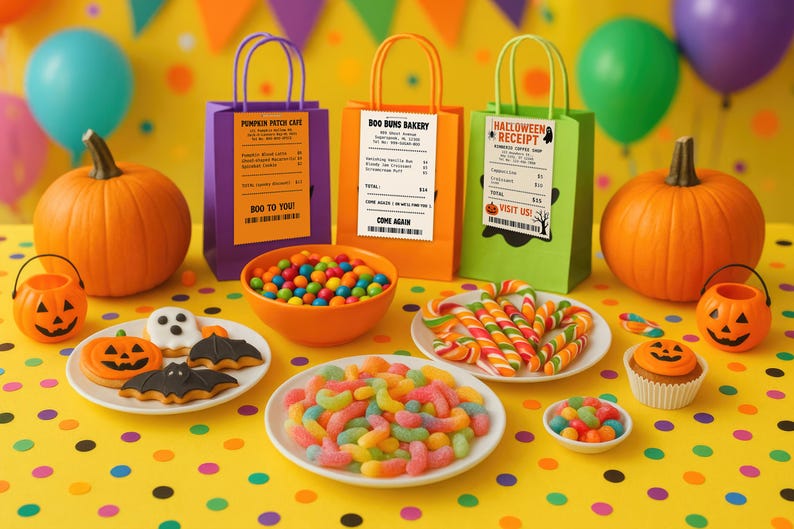 Funny Halloween Receipt PNG Bundle: Spooky Printable Party Decor (PDF ...