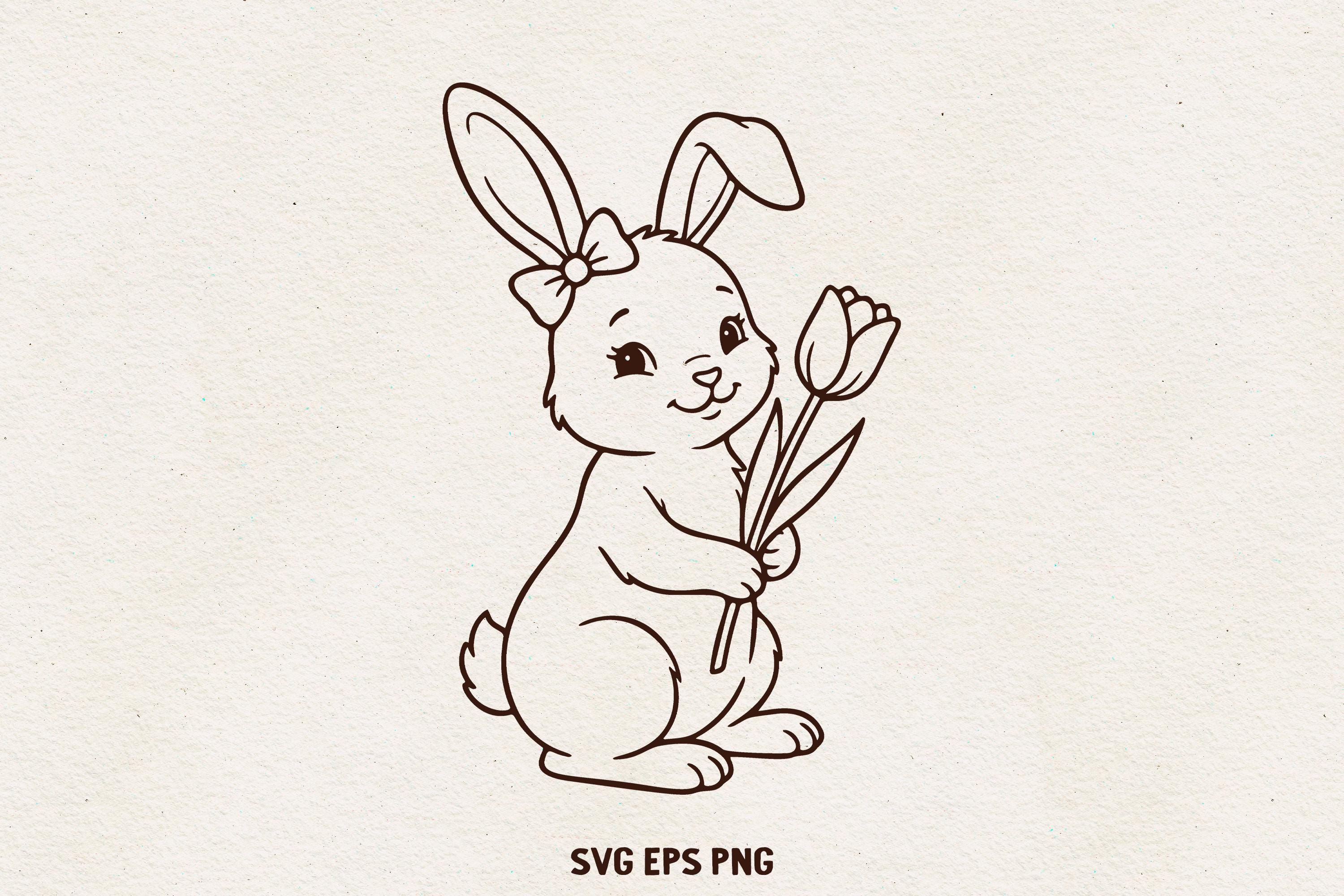Easter Spring Bunny Clipart Bundle | Vintage Rabbit Illustrations | SVG ...