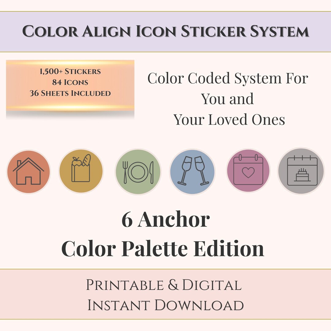 Boutique Icon Digital Printable Planner Stickers Muted Colors | Color ...