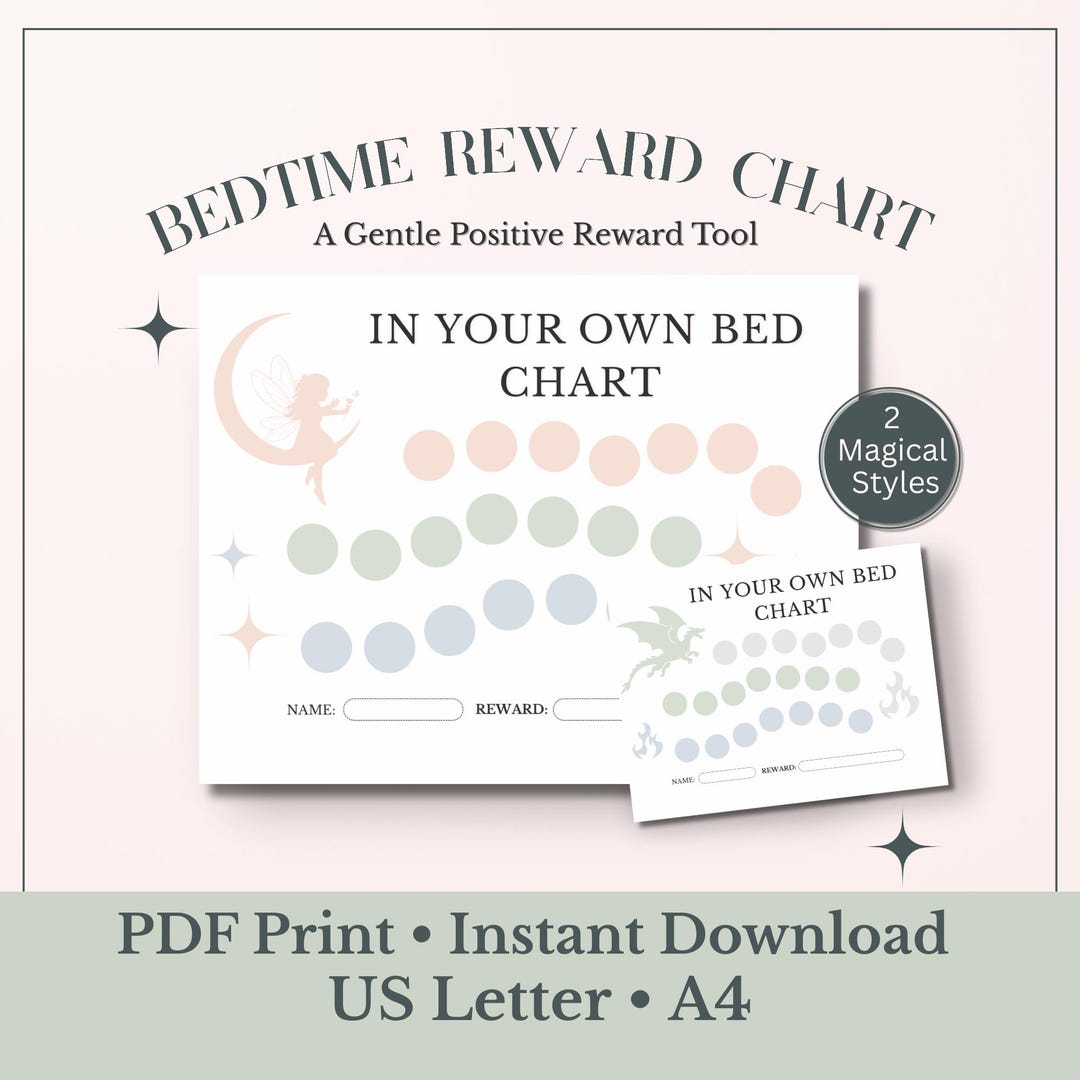 Bedtime Reward Chart Printable | Fairy & Dragon Theme (PDF) - Etsy